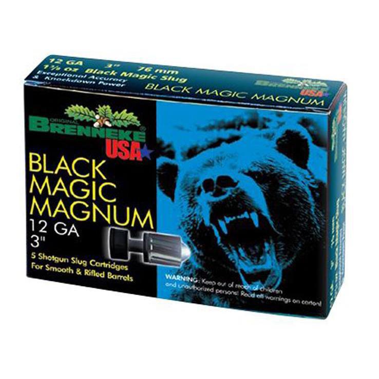 Brenneke Black Magic Magnum 12 Gauge 3in Slug Shotshells - 5 Rounds ... Brenneke Black Magic Magnum 12 Gauge 3in Slug Shotshells - 5 Rounds ...