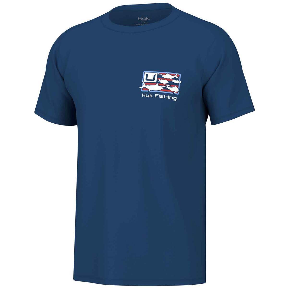 Huk Men's Trophy Flag Short Sleeve Fishing Shirt | Sportsman's Warehouse Huk Men's Trophy Flag Short Sleeve Fishing Shirt | Sportsman's Warehouse