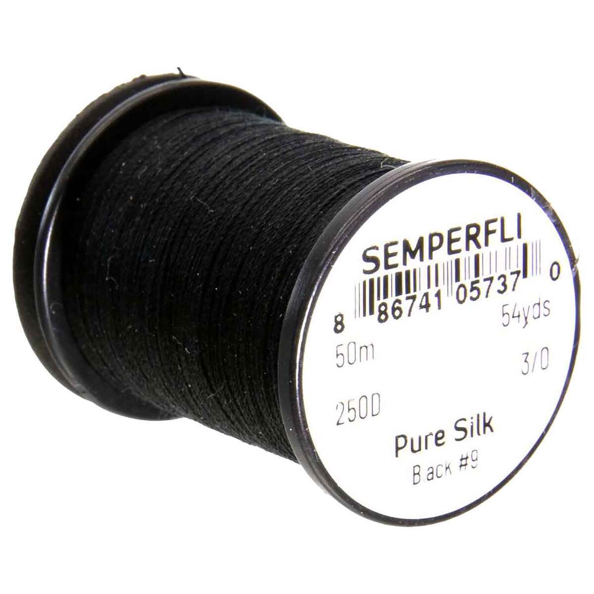 Semperfli Pure Silk Fly Tying Thread Black 250d 54yds Sportsmans